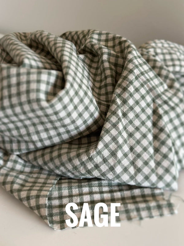 Gingham Linen+Cotton Blend